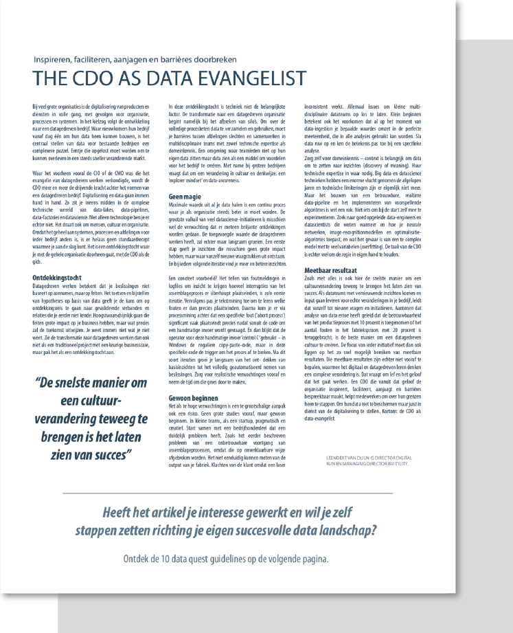 The CDO as data evangelist The CDO as data evangelist